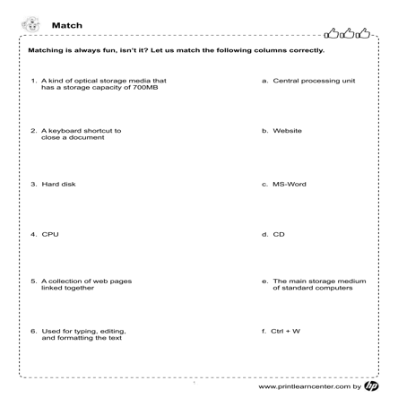 Free Computer Worksheets For Grade 4 Computer Worksheets | TPT