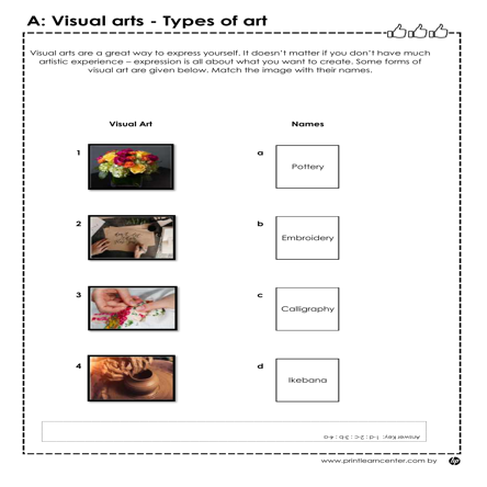 Visual Art Worksheets