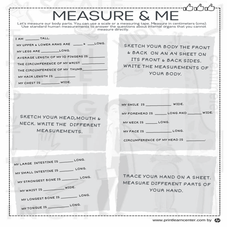 Measure Me Worksheets Earthworms & Measuring Spring Math