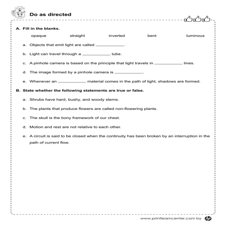 Middle School Physics Worksheets