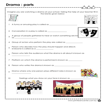 Drama Worksheets Drama Starter Kit (printables, Worksheets,