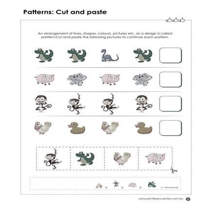 Pattern Completion Worksheets 1st