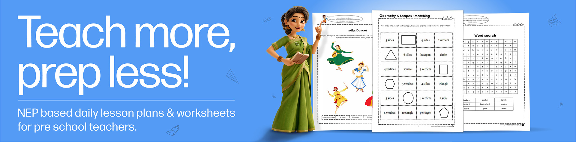 Daily Lesson Plans & Worksheets for Pre-school Teachers | HP PLC