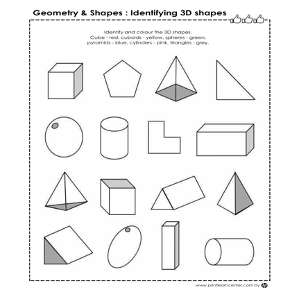3d Shapes Worksheets 3rd Grade Sort 2D And 3D Shapes | Interactive