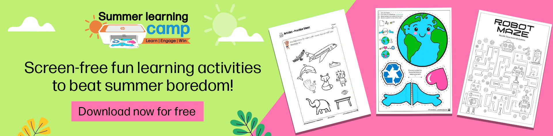 Printable Activity Worksheets For Kids | HP PLC