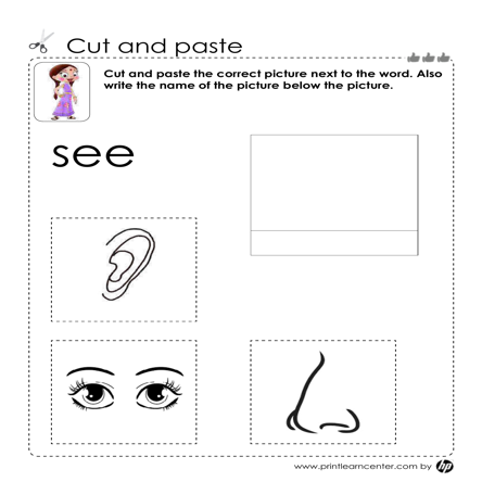 Cut And Paste Body Parts Worksheet My Body | Preschoolearn.com